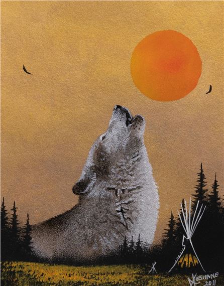 Darwin Keshane | Untitled - Howling Wolf (2011) | MutualArt