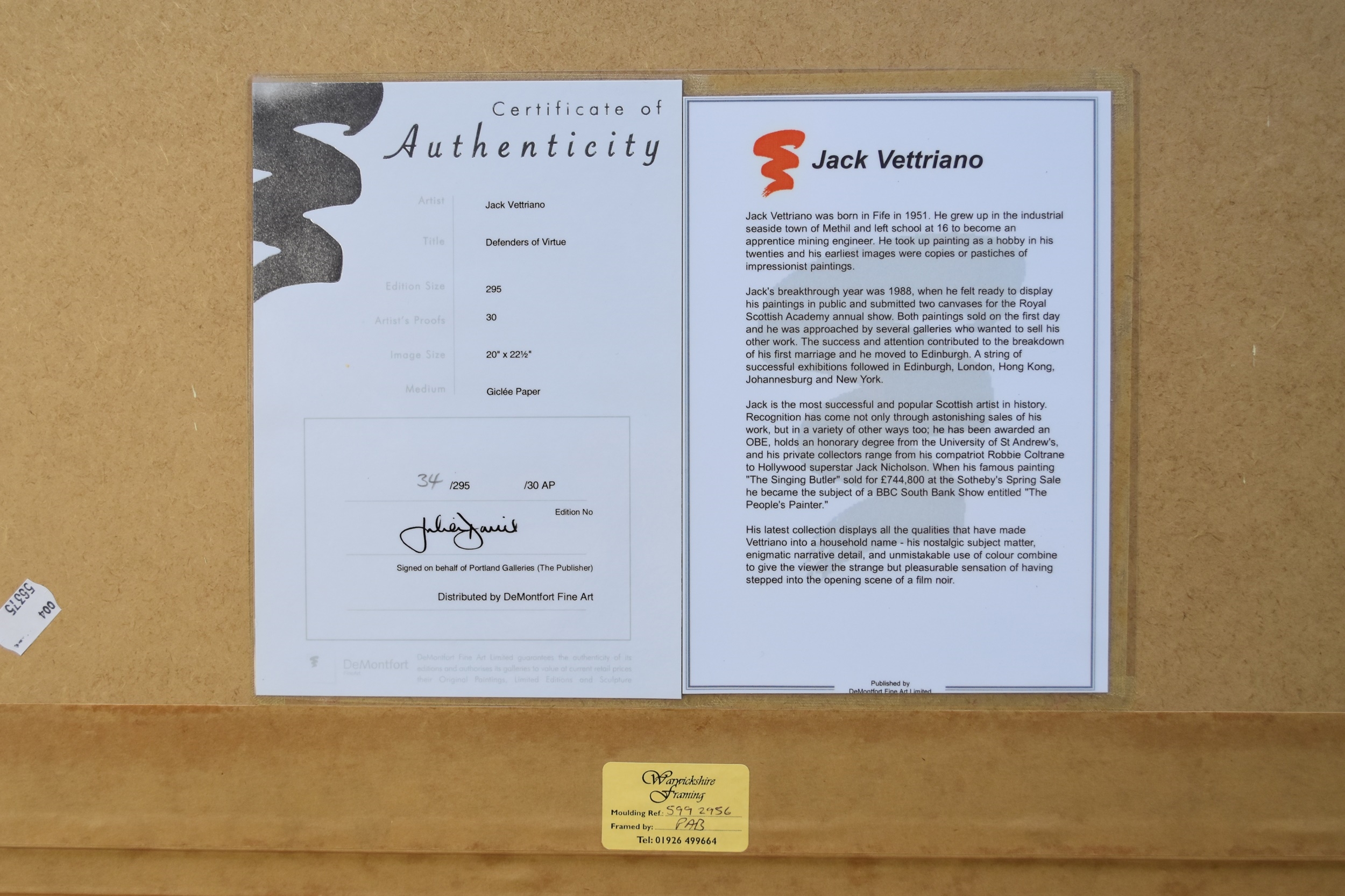 Jack Vettriano | Defenders of Virtue | MutualArt