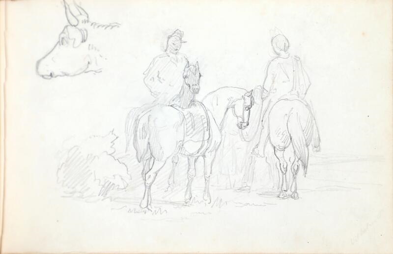 Vilhelm Pedersen | The artist's sketchbook and two framed drawings ...