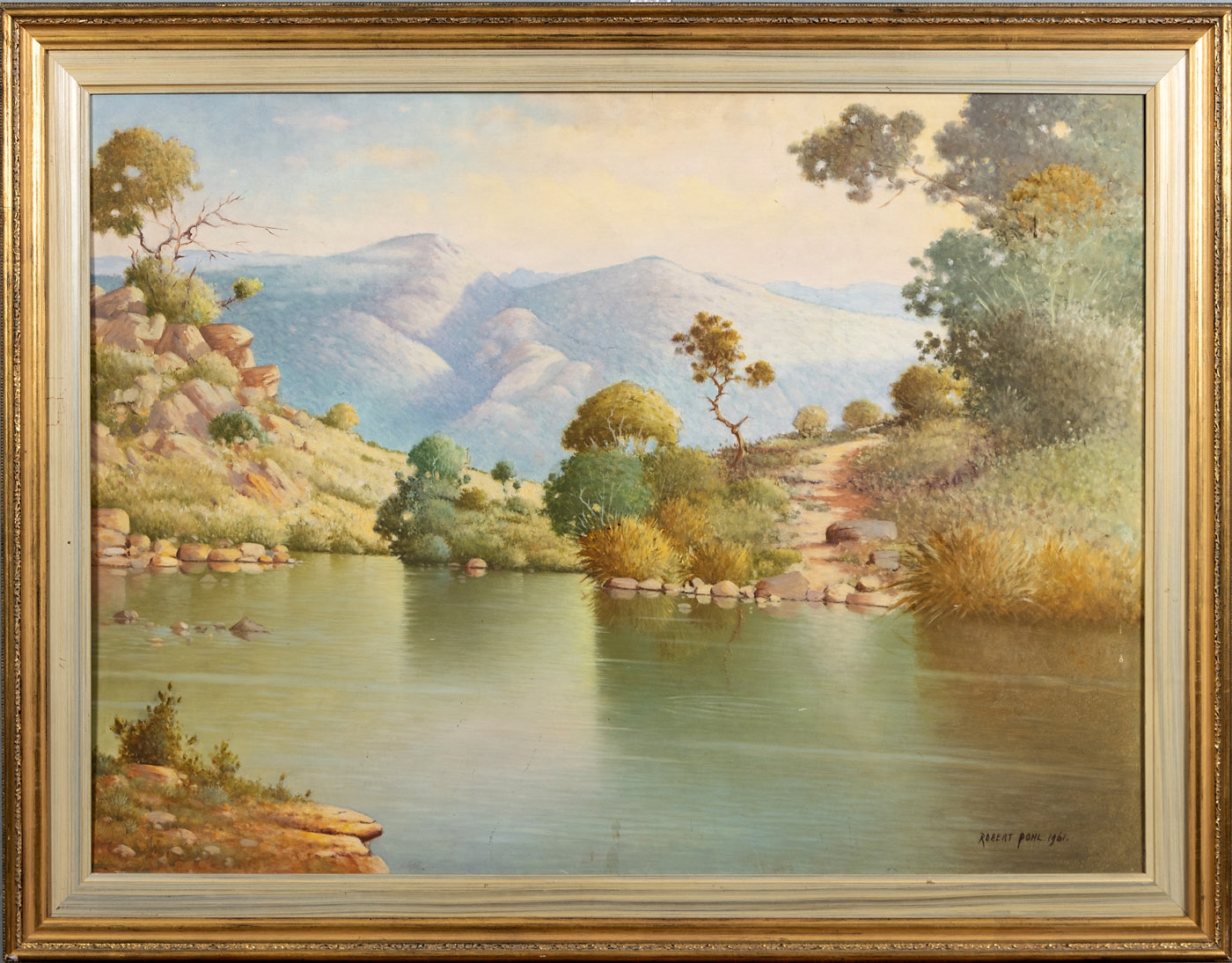 Robert Pohl | river landscape (1961) | MutualArt