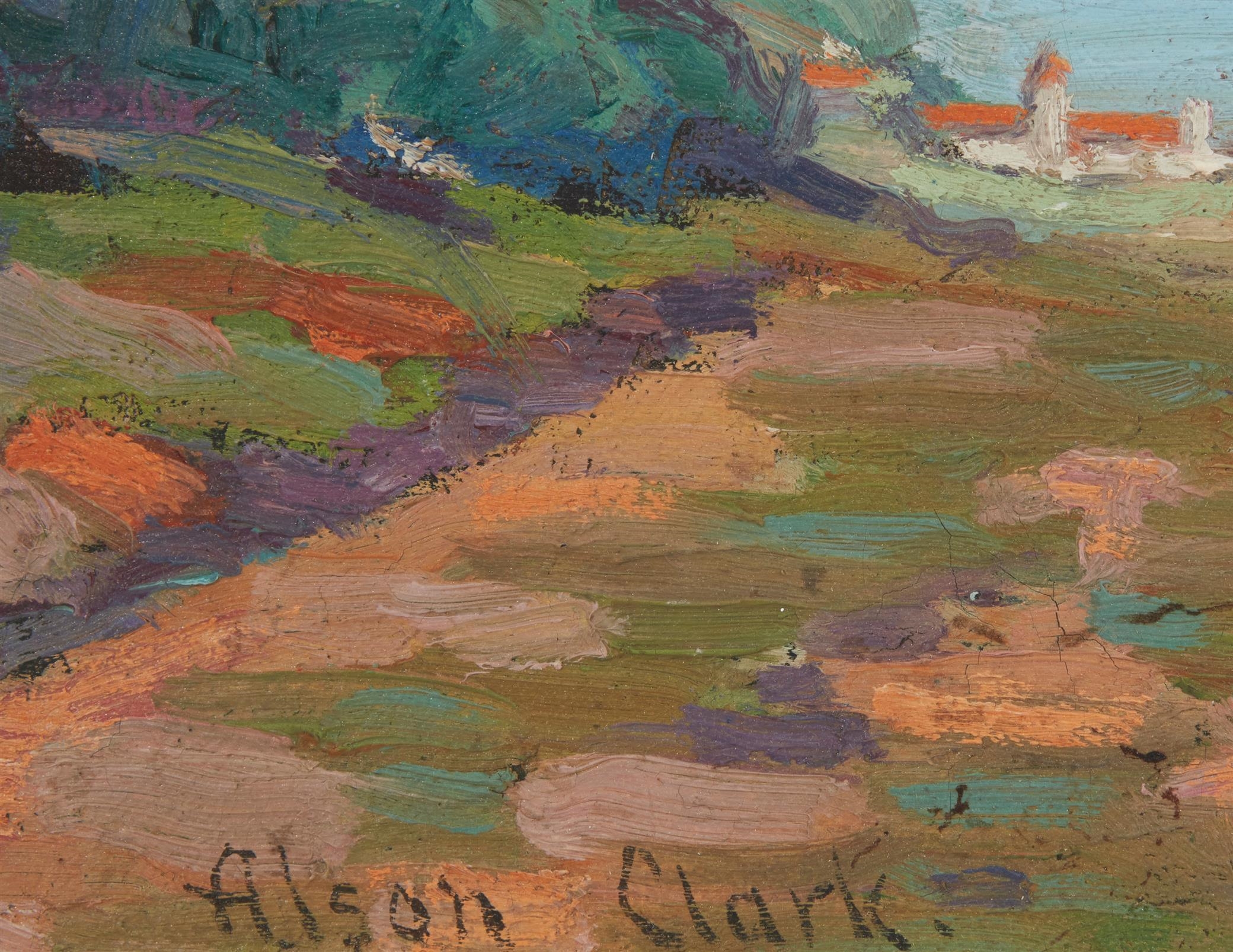 Alson Skinner Clark | Eucalyptus landscape with fisherman | MutualArt