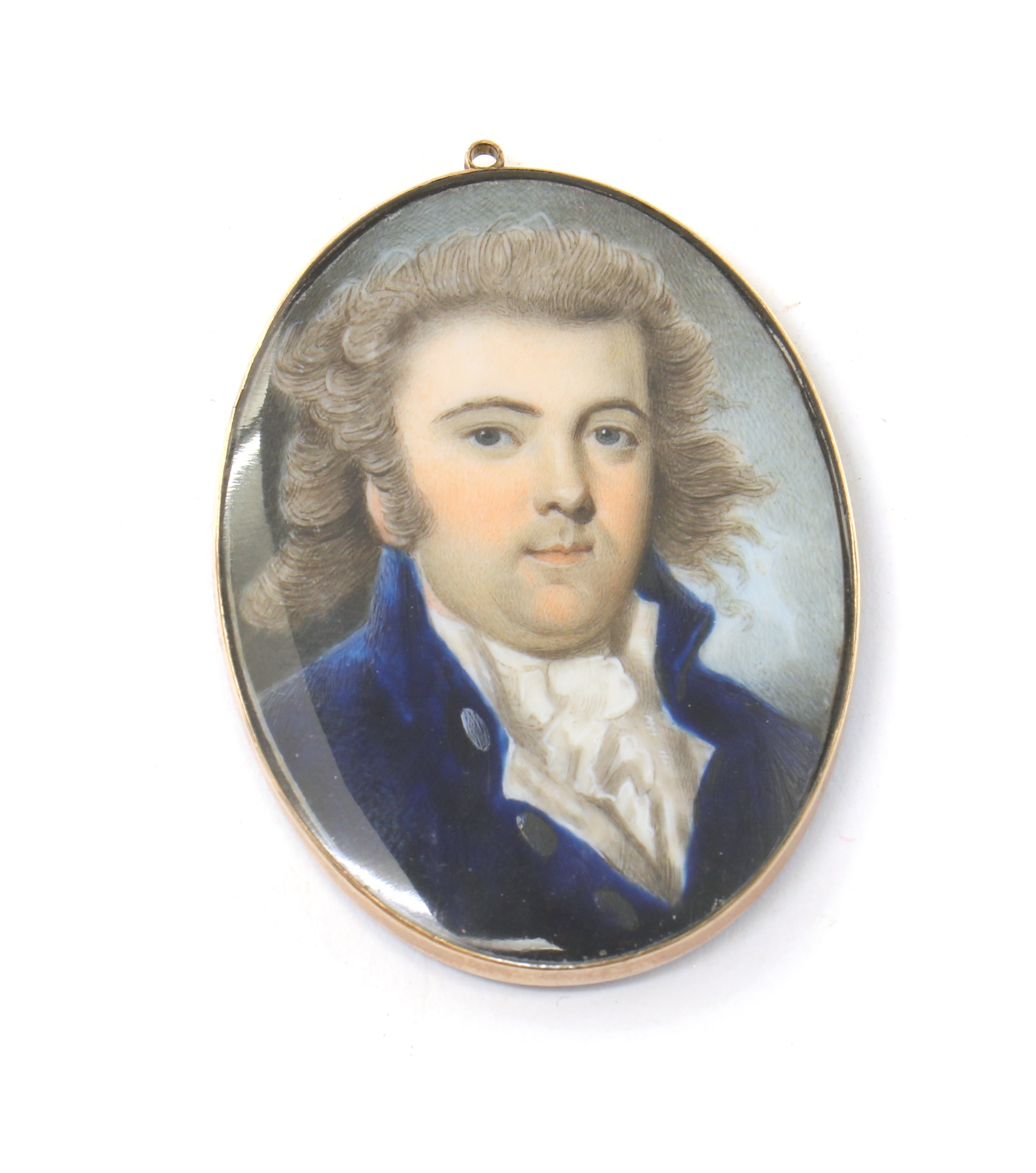 John Barry | Portrait of a gentleman wearing a blue coat and white ...