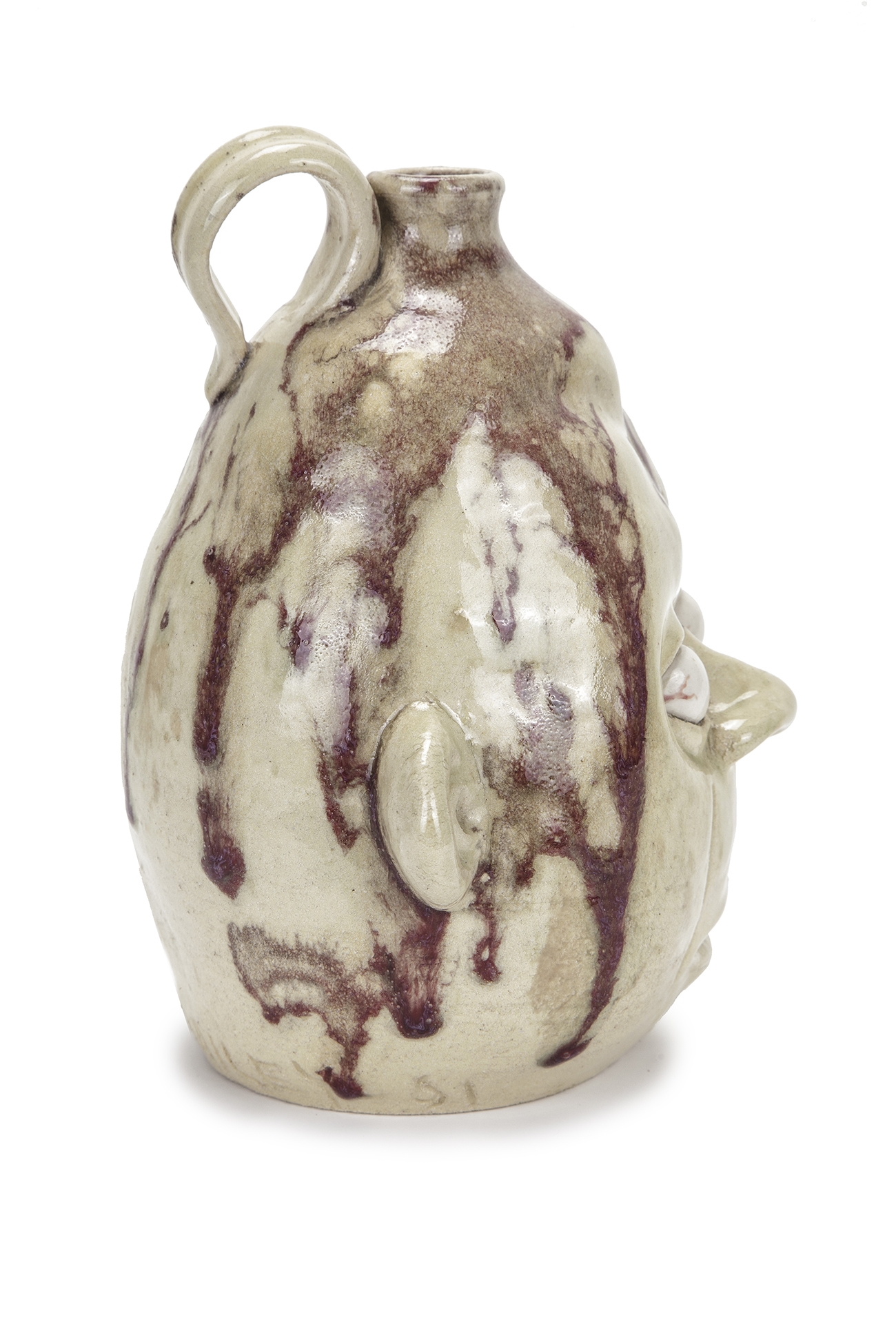 Clayton Bailey | Clayton Bailey (1939-2020) stoneware handled face jug (91) | MutualArt