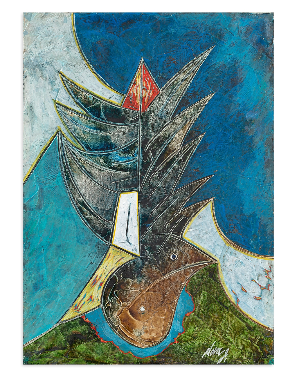 Gianni Dova | Testa in fiore (1966) | MutualArt