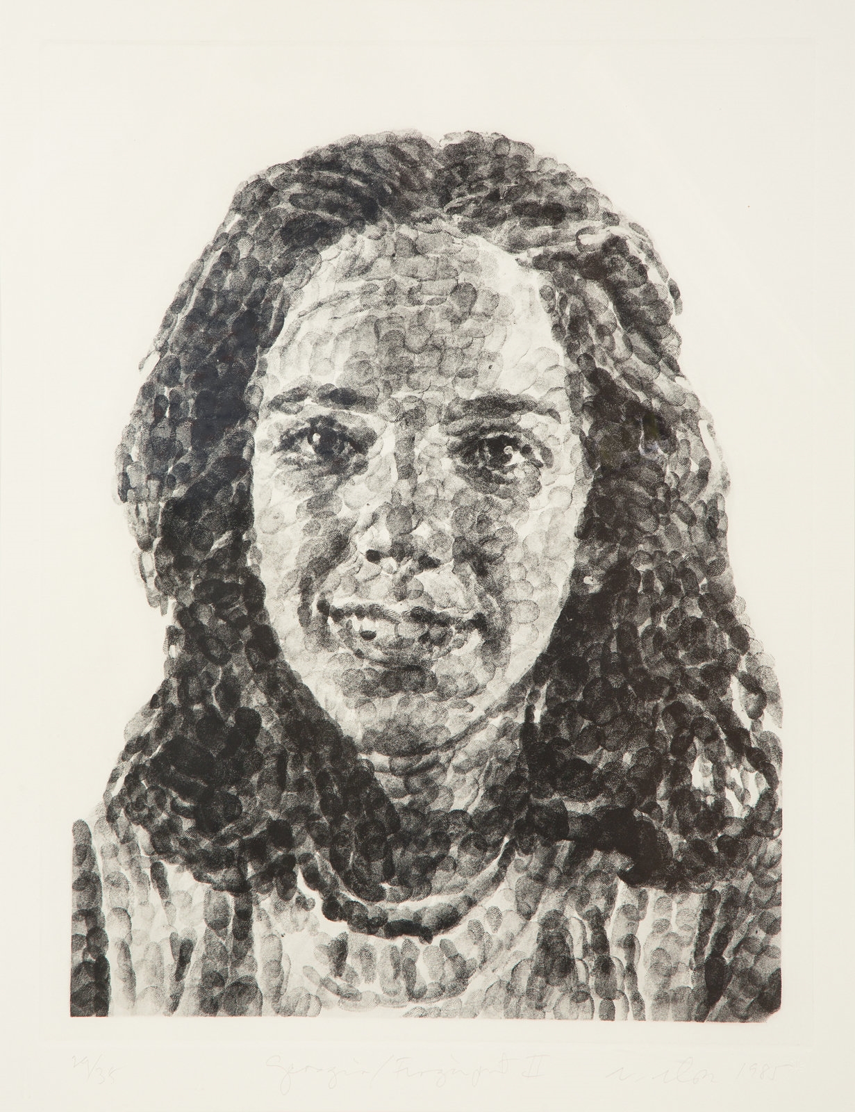 Chuck Close | Georgia/Fingerprint II (1985) | MutualArt