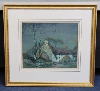 Albert Moulton Foweraker | Cottage by moonlight | MutualArt