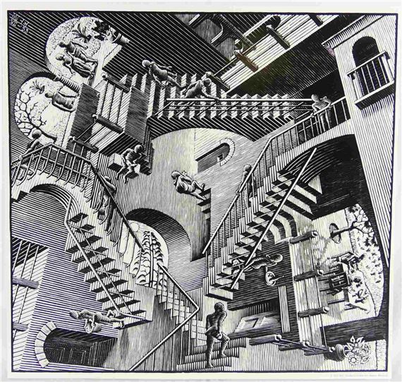 Maurits Cornelis Escher | 'Relativity' (1953) | MutualArt