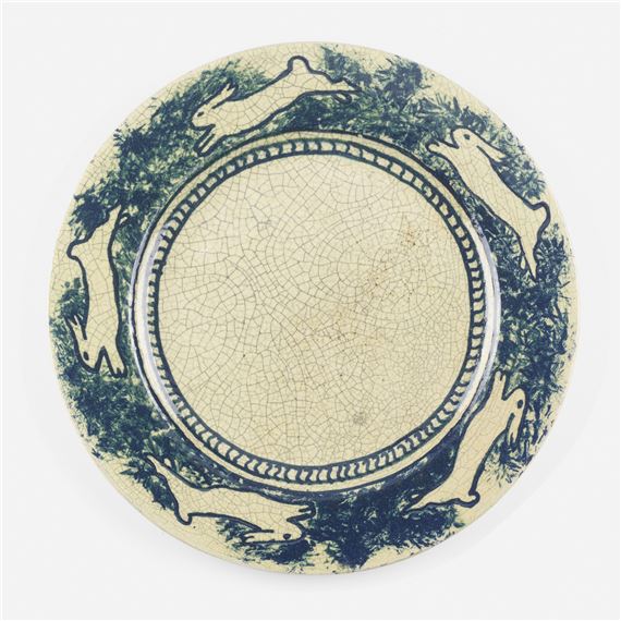 Pewabic Pottery | Rare and Early plate with rabbits (Circa 1905 ...