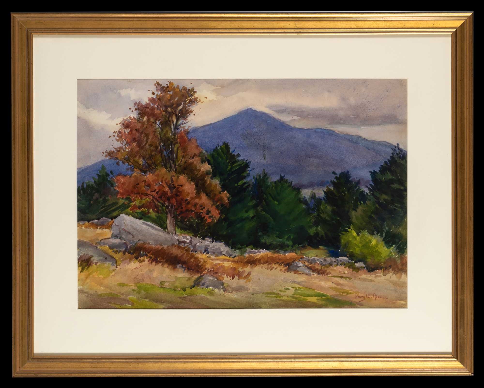 Henry Webster Rice | Watercolor on paper painting of Mt. Monadnock ...