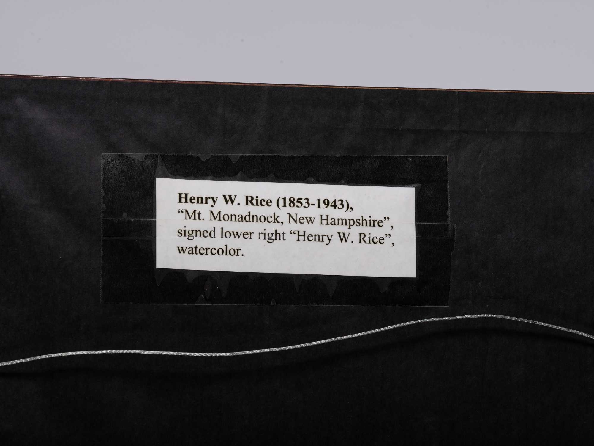 Henry Webster Rice | Watercolor on paper painting of Mt. Monadnock ...