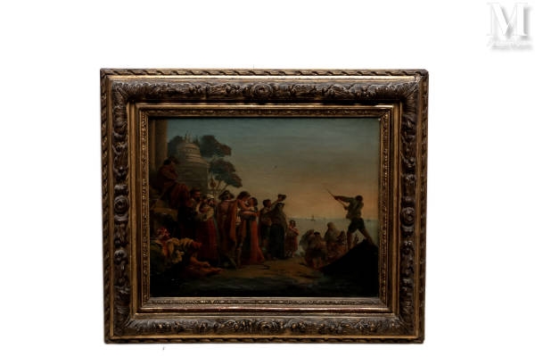 Louis-Leopold Robert | Personnages amoureux devant un temple en bord de ...