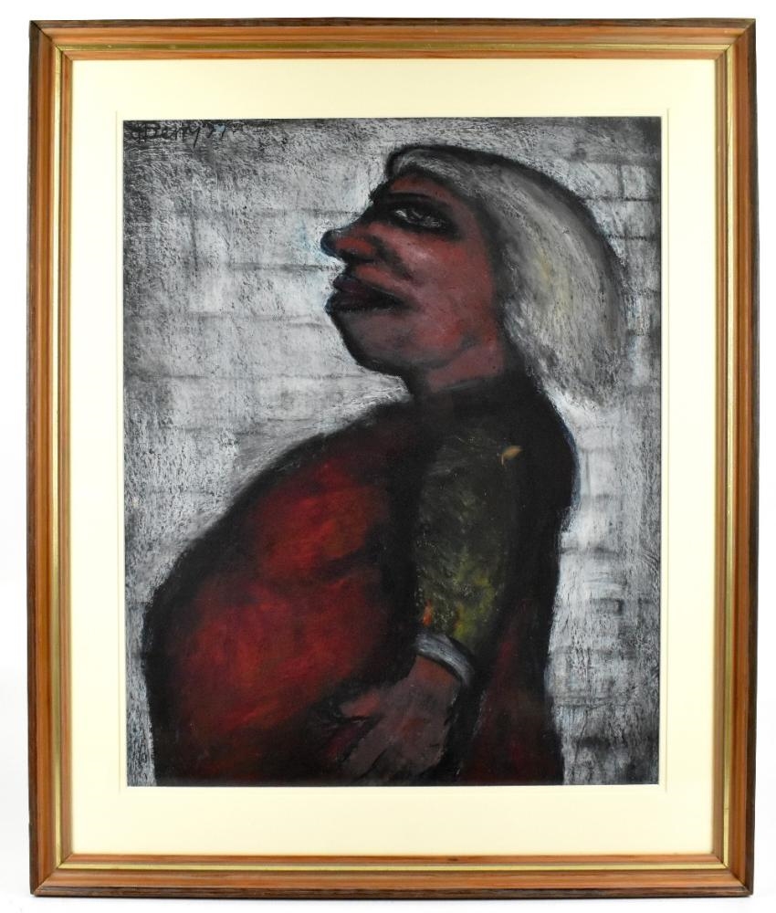 Arthur Berry | Portrait side profile of a lady with grey hair (1977 ...