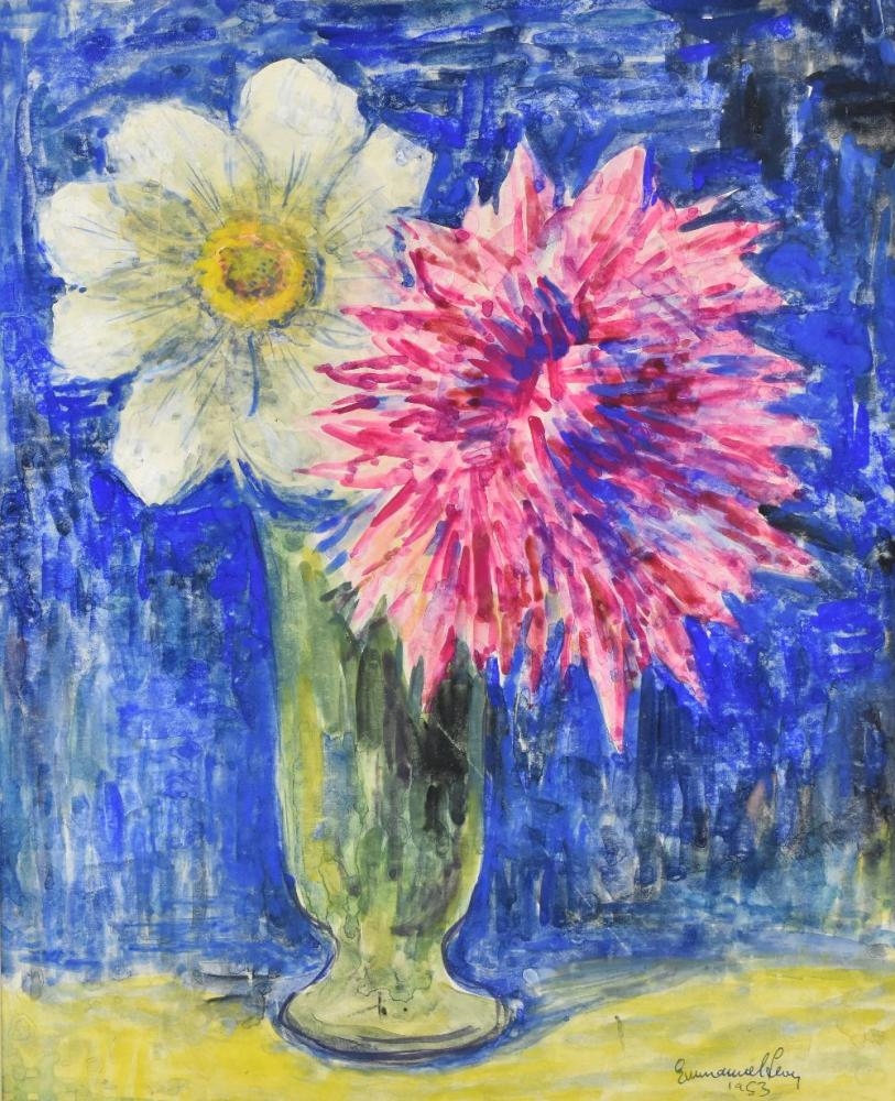 Emmanuel Levy | Still life flowers in a vase (1953) | MutualArt