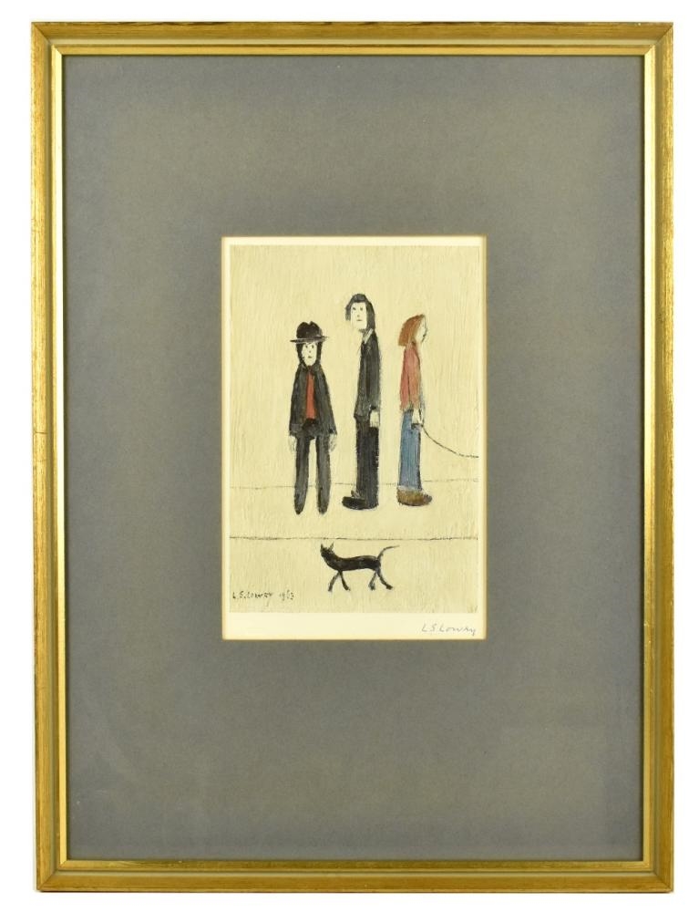 Laurence Stephen Lowry | 'Three Men and a Cat' | MutualArt