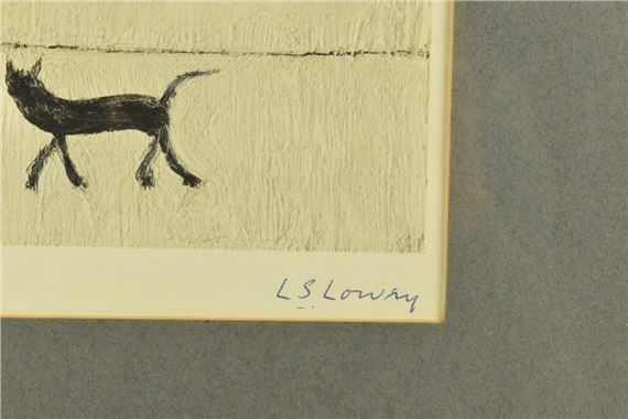 Laurence Stephen Lowry | 'Three Men and a Cat' | MutualArt