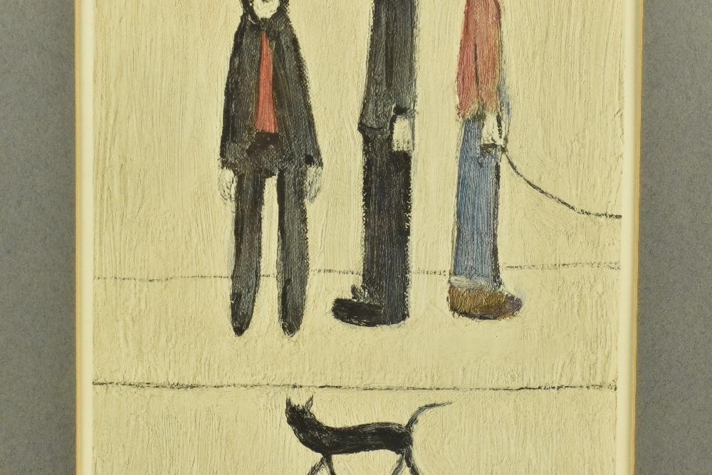 Laurence Stephen Lowry | 'Three Men and a Cat' | MutualArt