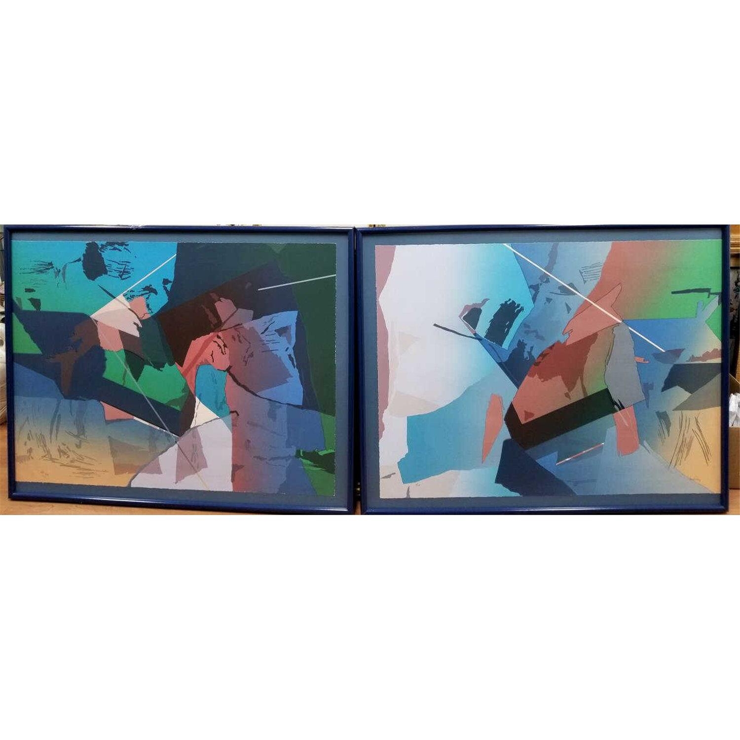 Dennis Frings | Pair of Diptych Lithographs | MutualArt