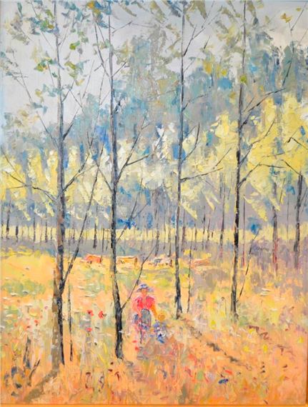 Paulette Genet | Mère et enfant dans un sous-bois | MutualArt