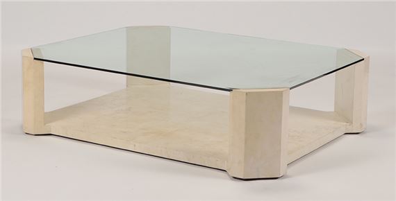 Samuel A. Marx | A parchment covered glass top coffee table in the ...