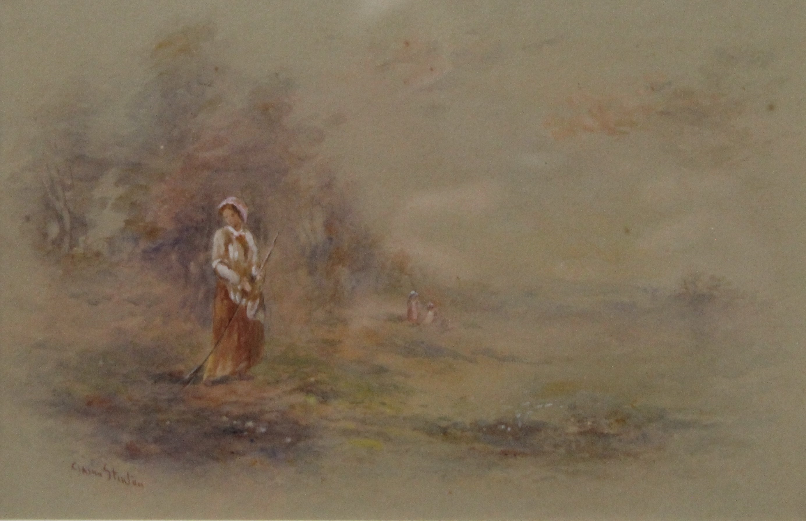James Stinton | Girl and Children in Landscape | MutualArt