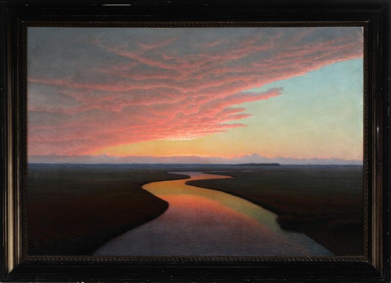 Albert Wang | Landscape with a sunset (1927) | MutualArt