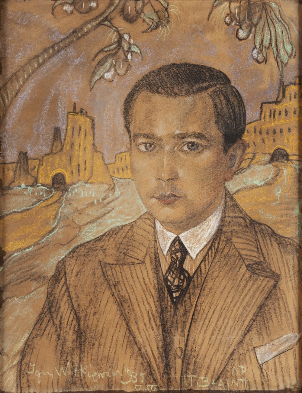 Stanislaw Ignacy Witkiewicz | Portrait of a man against the background ...