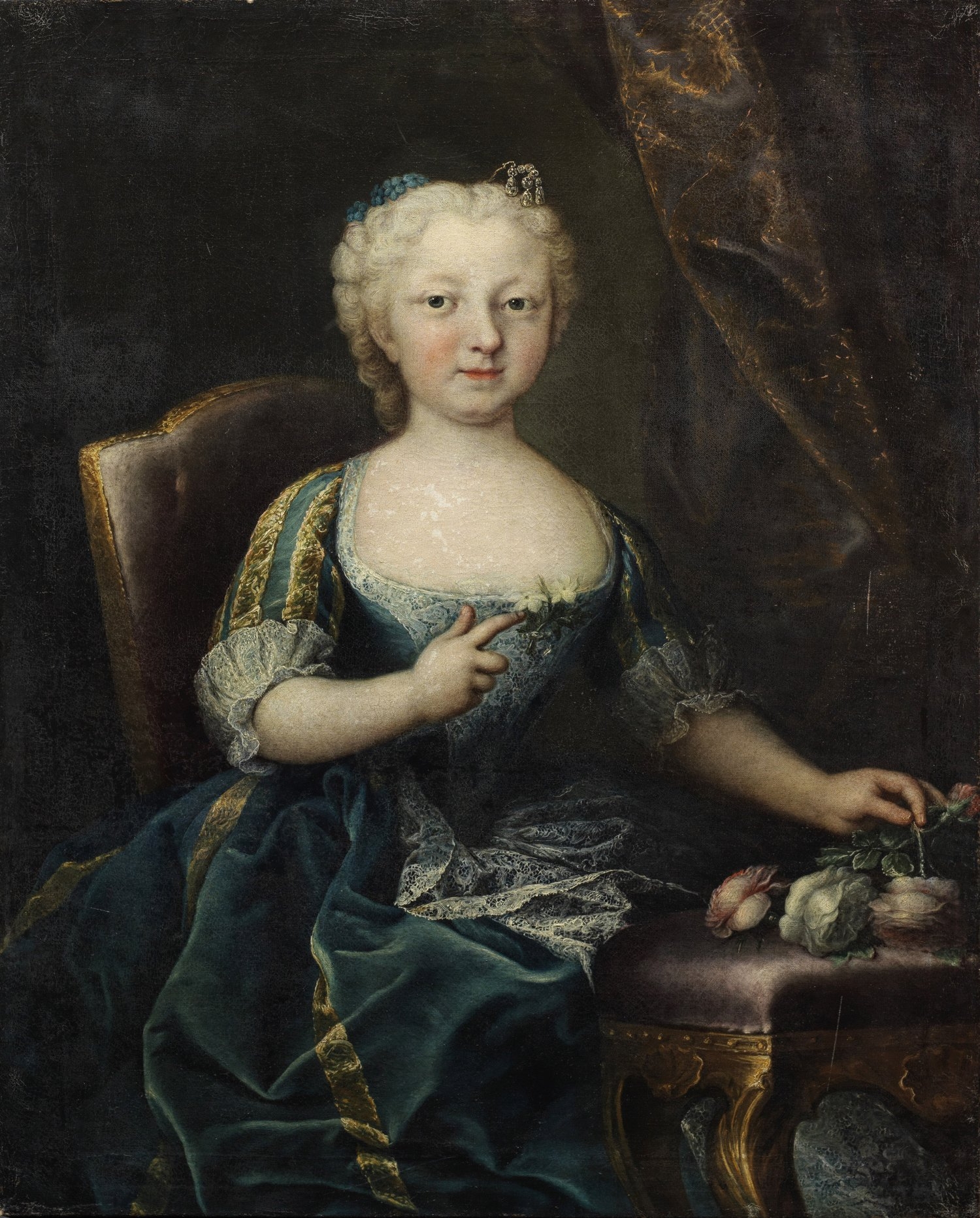 Anton Wilhelm Tischbein | Bildnis eines adeligen Mädchens mit Rosen | MutualArt