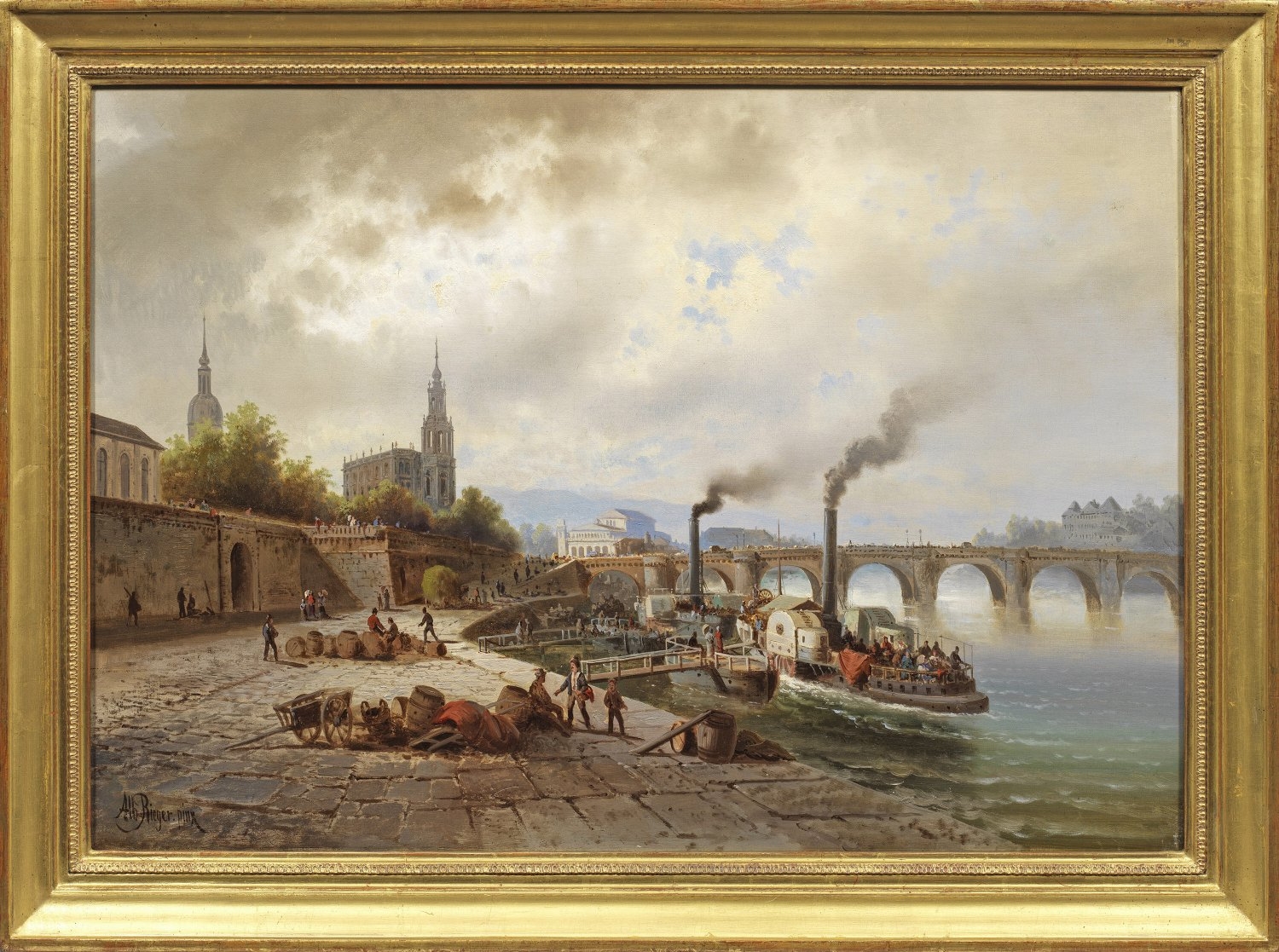 Albert Rieger | Encounter on the River (Danube?) | MutualArt