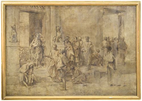 Roberto Bompiani | Salutatio matutina. La Sportula (Roman scene) (1895 ...