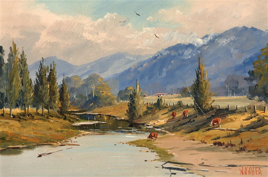 William O'Shea | Cattle Grazing Near Bellingen (1980) | MutualArt