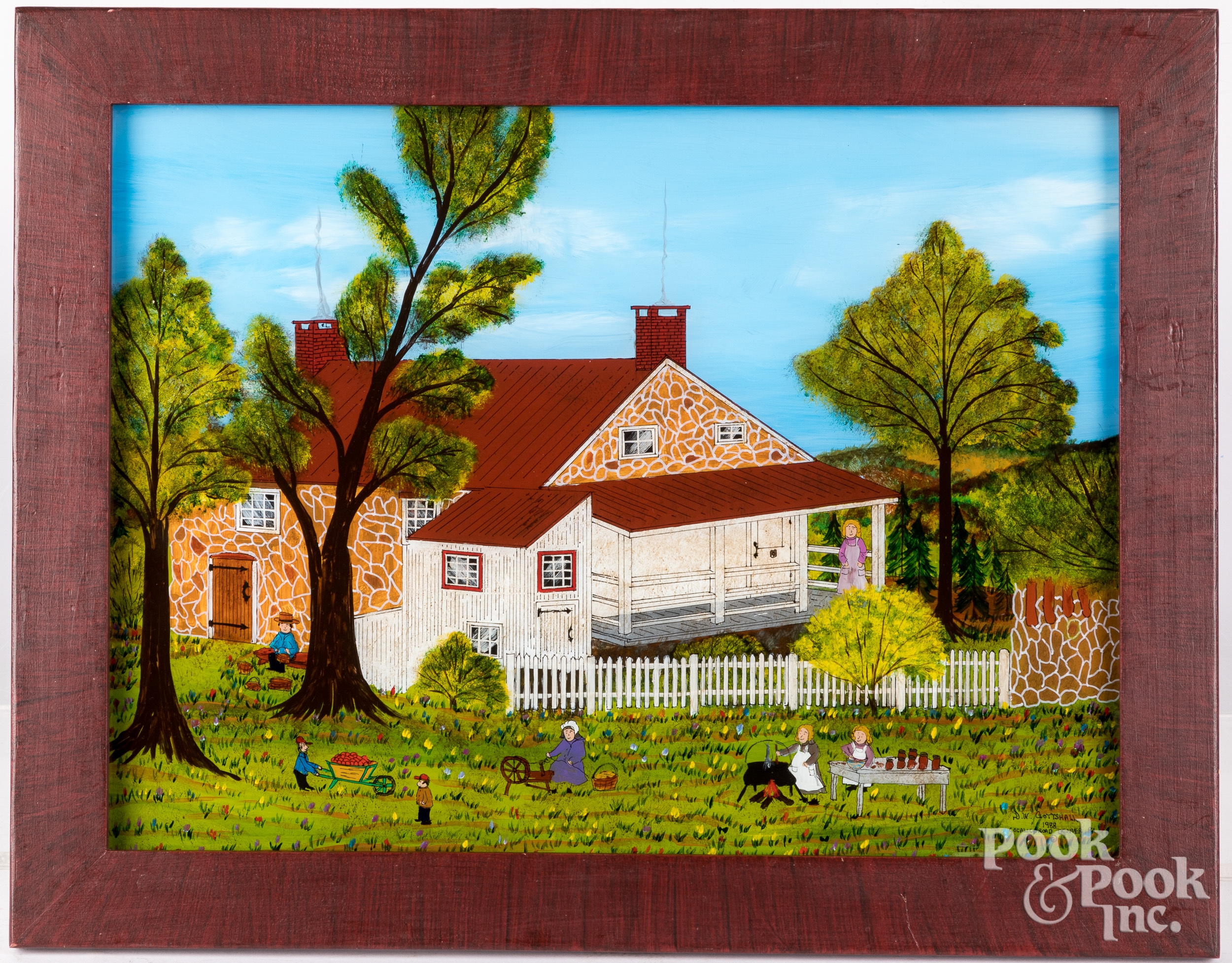 David W. Gottshall | Reverse painting on glass of a Schafferstown (1988 ...