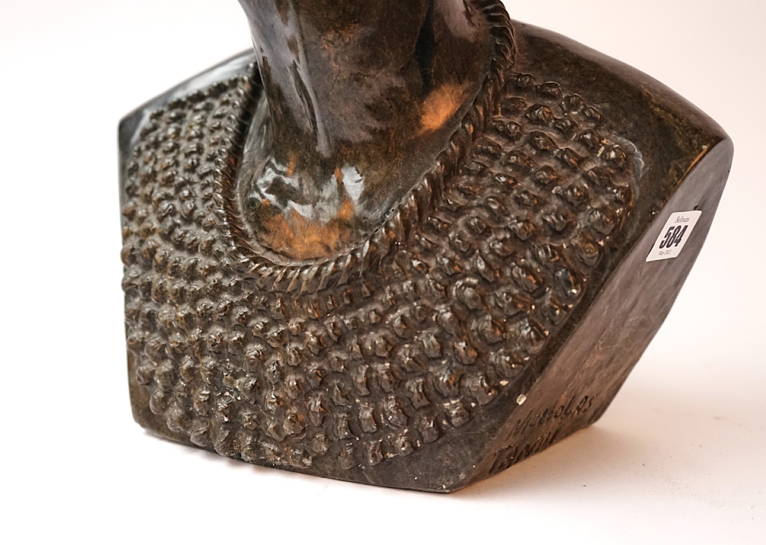 Nicholas Tandi | CARVED SERPENTINE MARBLE BUST OF A SHONA QUEEN | MutualArt