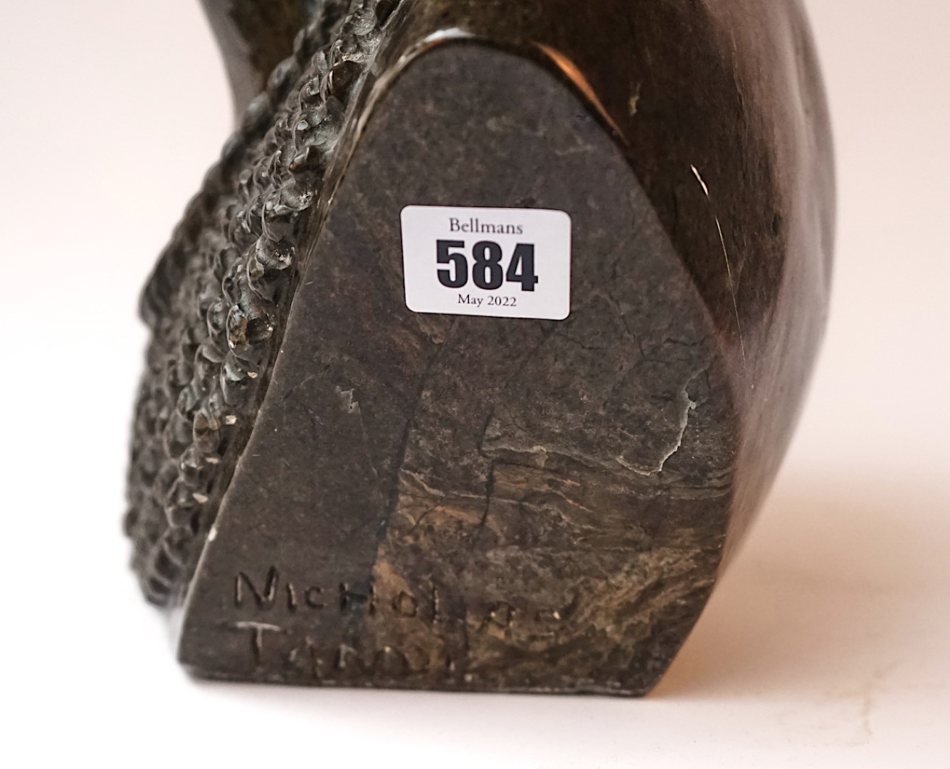 Nicholas Tandi | CARVED SERPENTINE MARBLE BUST OF A SHONA QUEEN | MutualArt