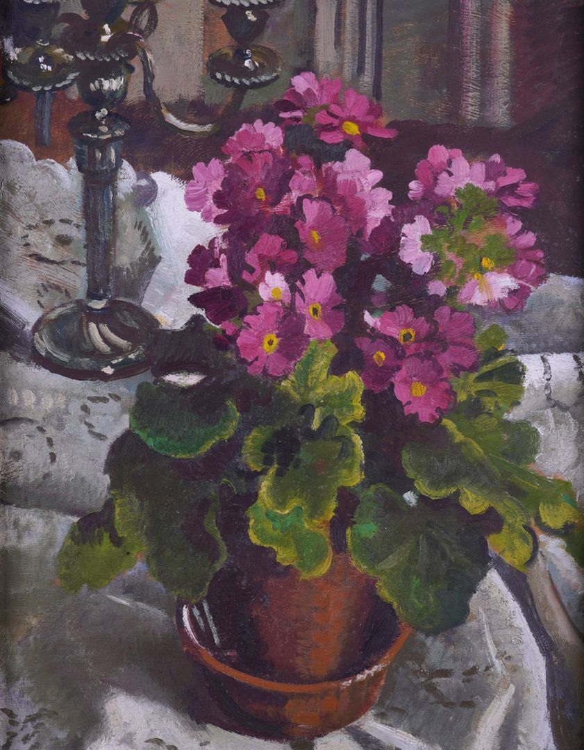 Vanessa Bell | Still life of flowers in a terracotta pot, and a ...