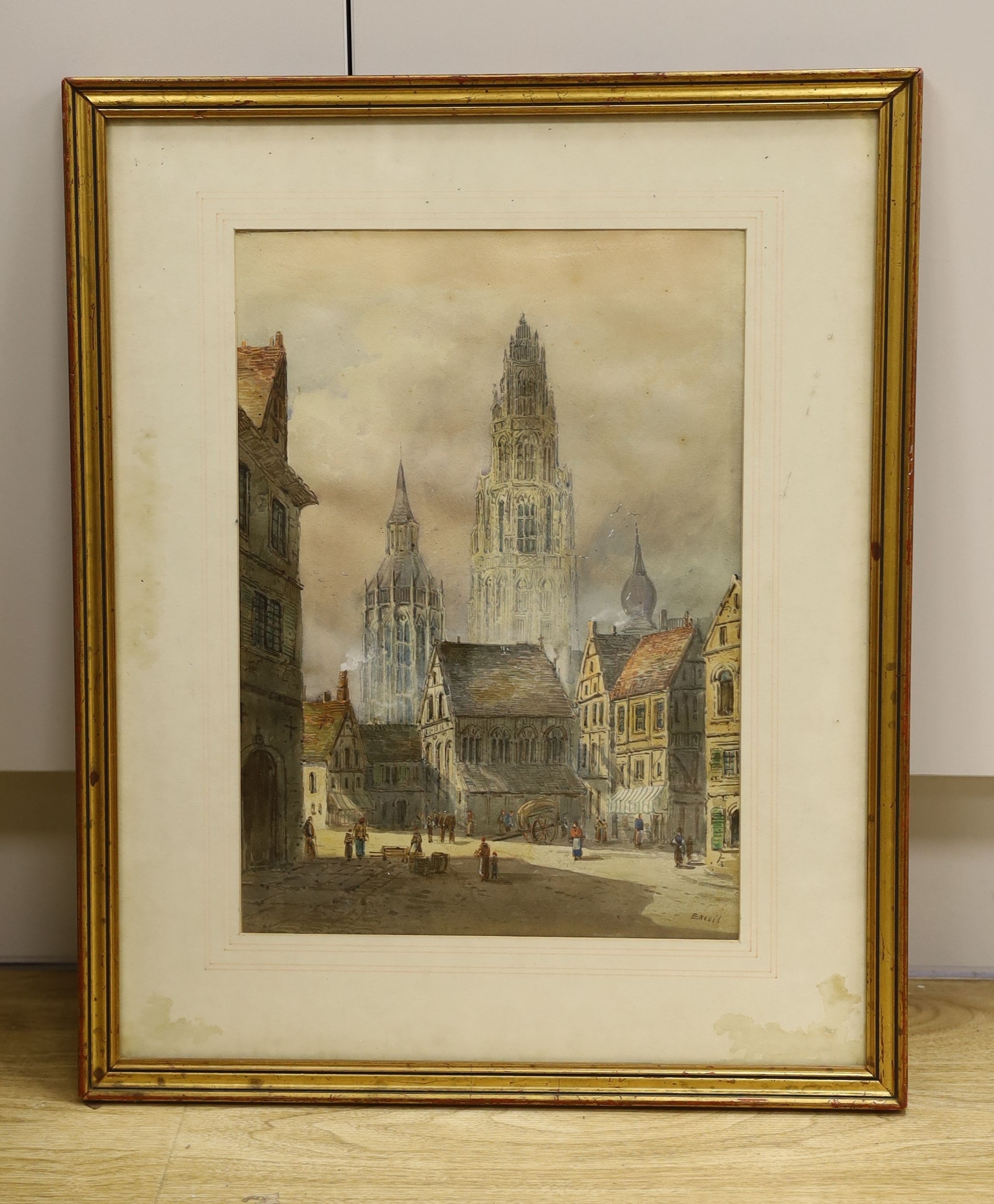 Edward Nevil | Northern European town scene | MutualArt