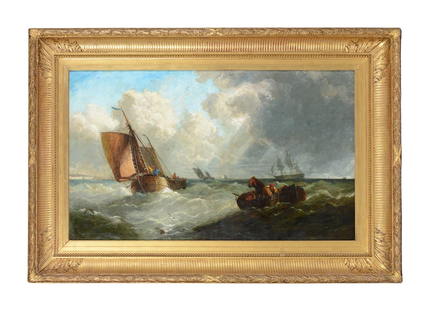 John Callow | A BARGE AND OTHER VESSELS IN A SWELL | MutualArt