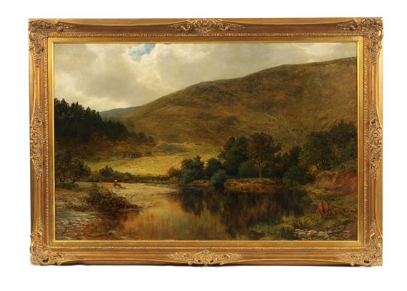 James Docharty | Mountainous river landscape scene with resting ...