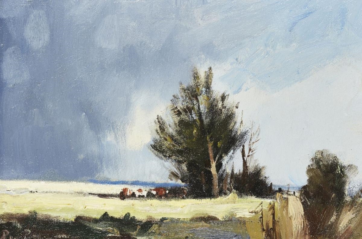 Roy Petley | Cattle on marshes | MutualArt