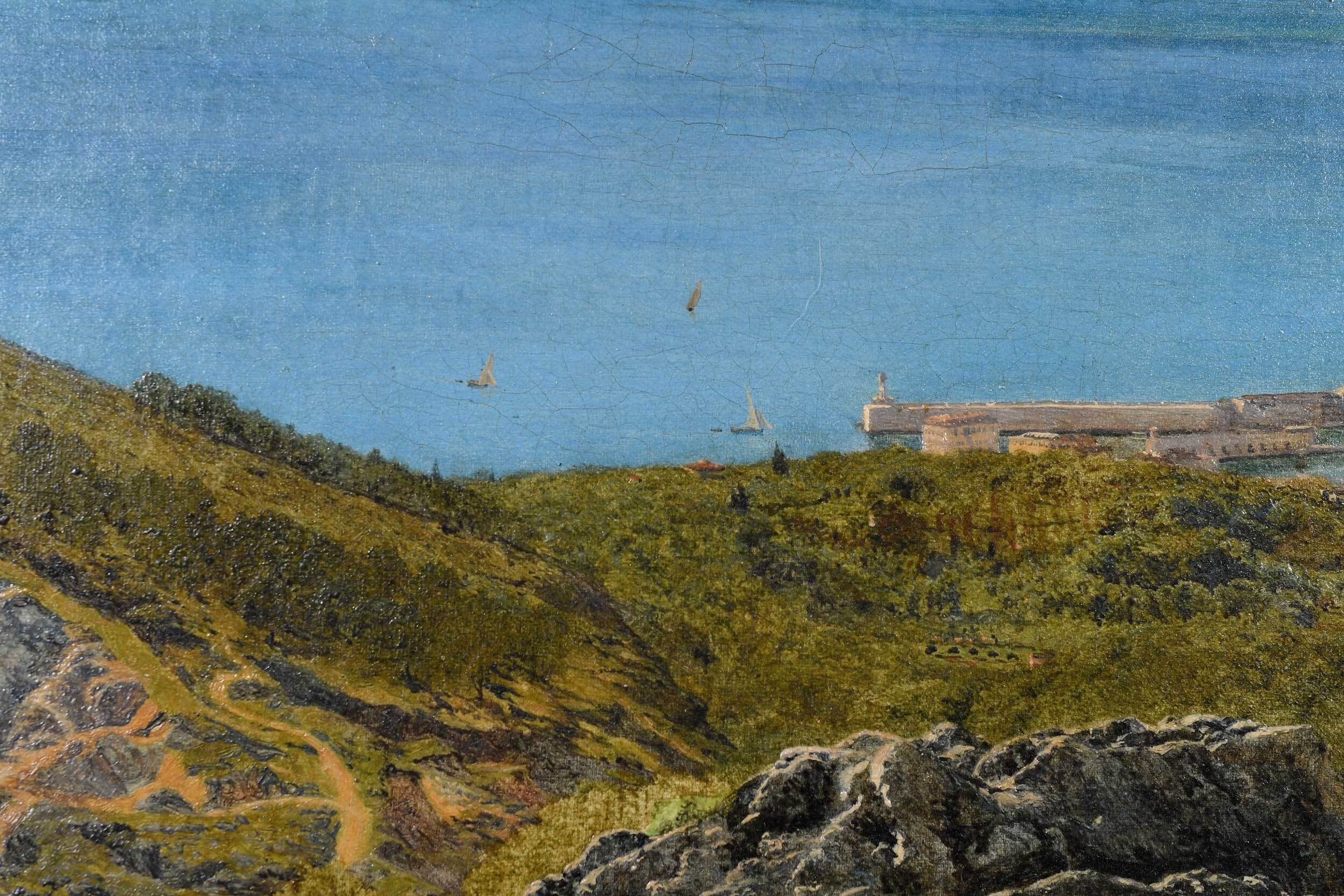 John Mulcaster Carrick | Mediterranean Coastal Scene With Figures (1859 ...