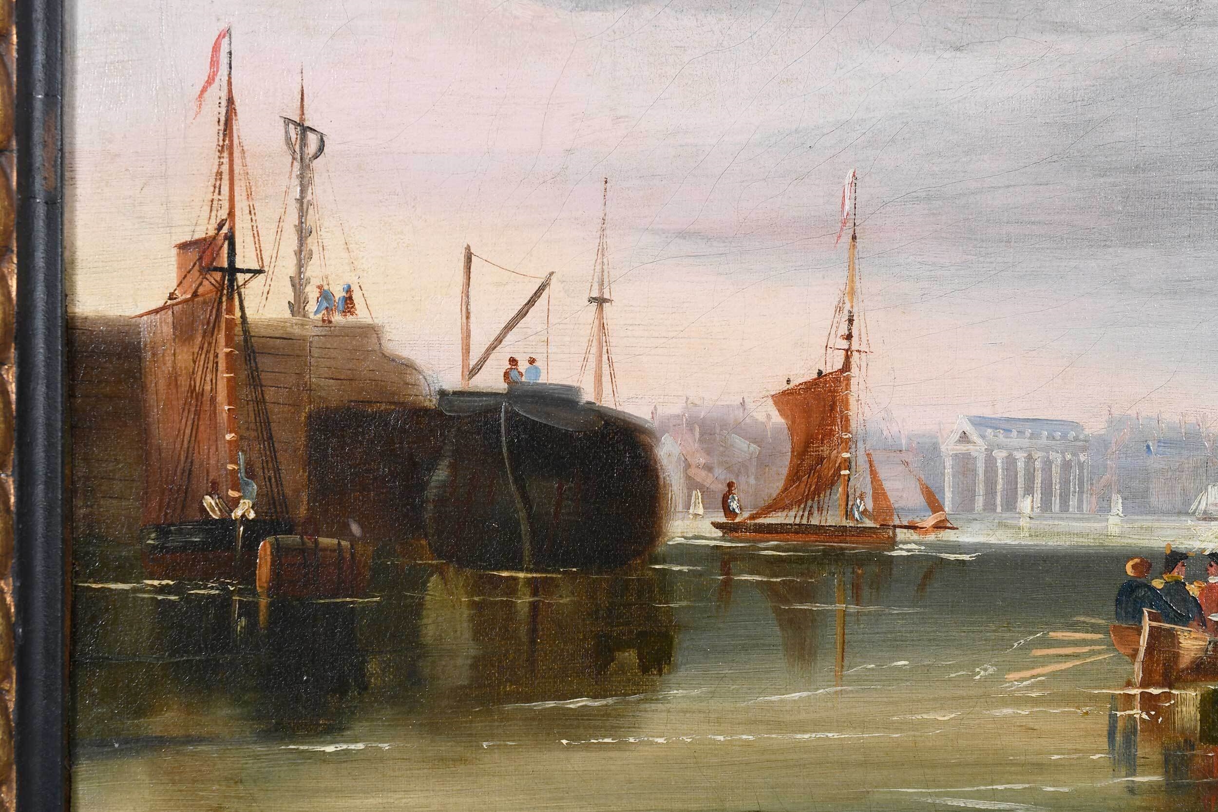 Edward Calvert | A British Gunboat Firing in Port | MutualArt