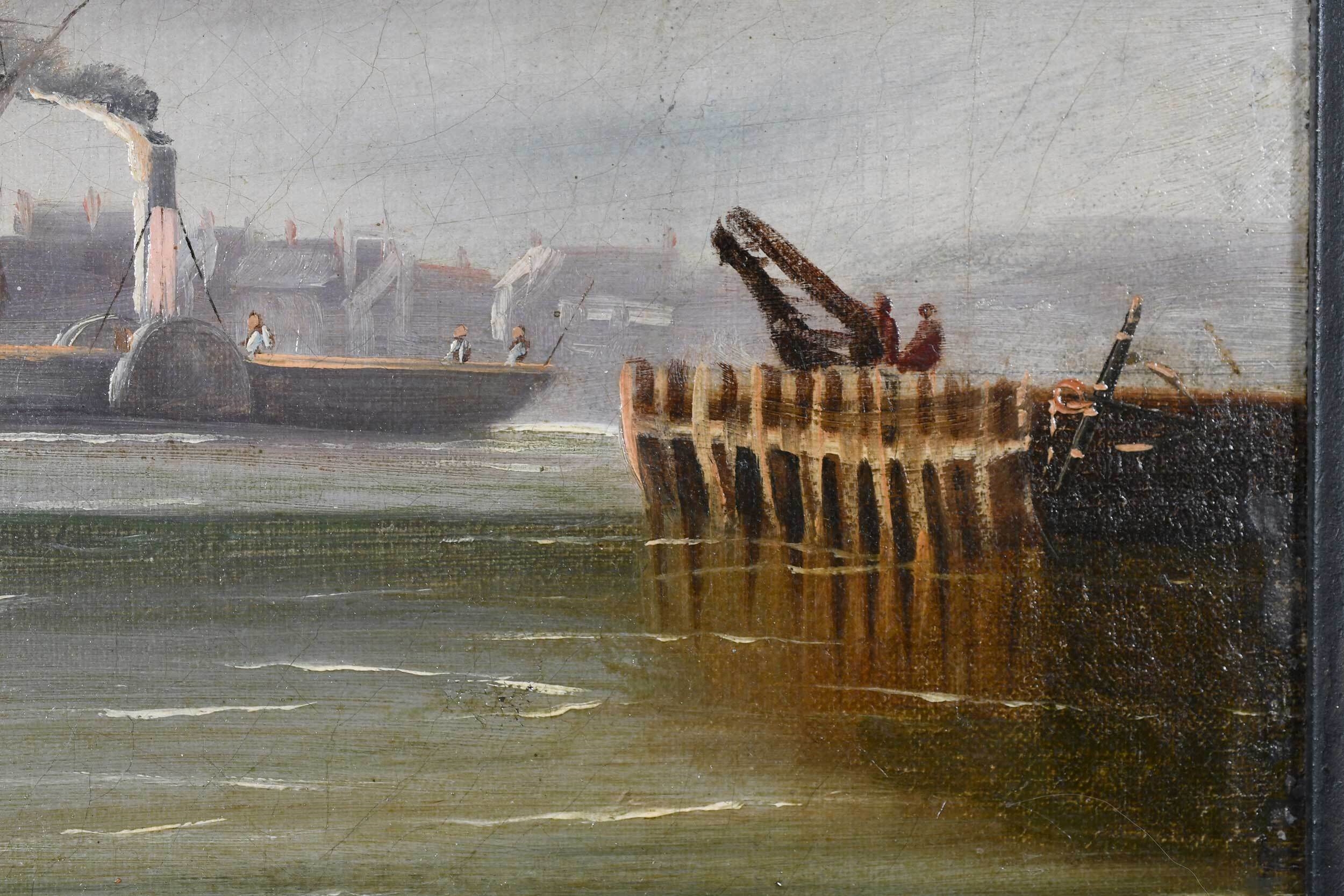 Edward Calvert | A British Gunboat Firing in Port | MutualArt