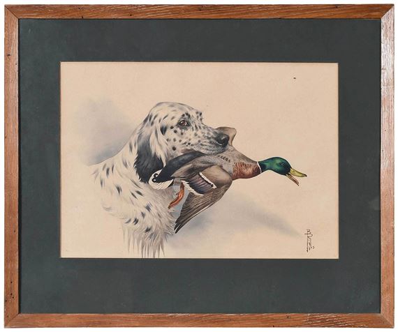Boris Riab | English Setter with a Mallard | MutualArt