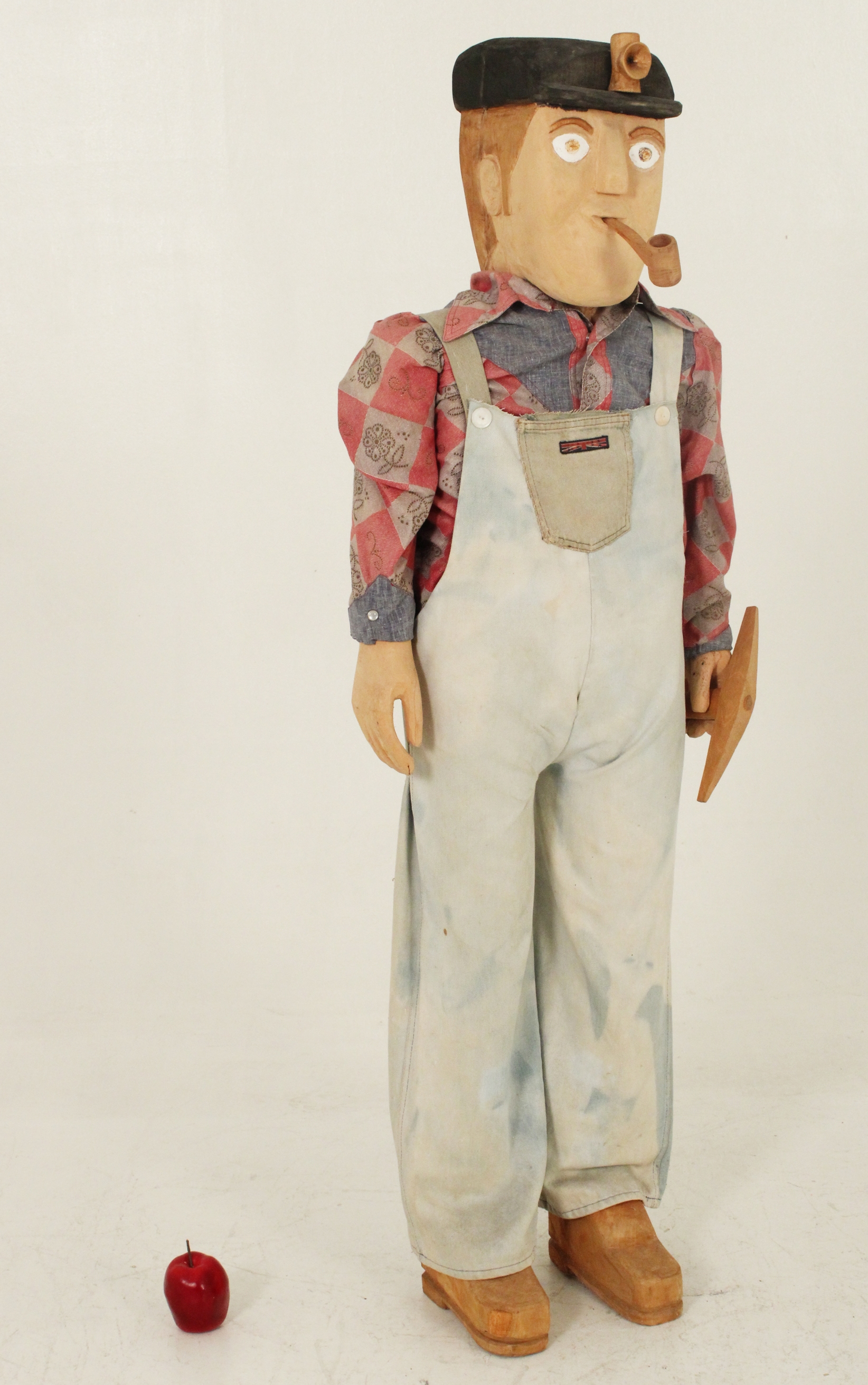 Troy Webb | Life size wood and cloth folk art figure of a coal miner ...