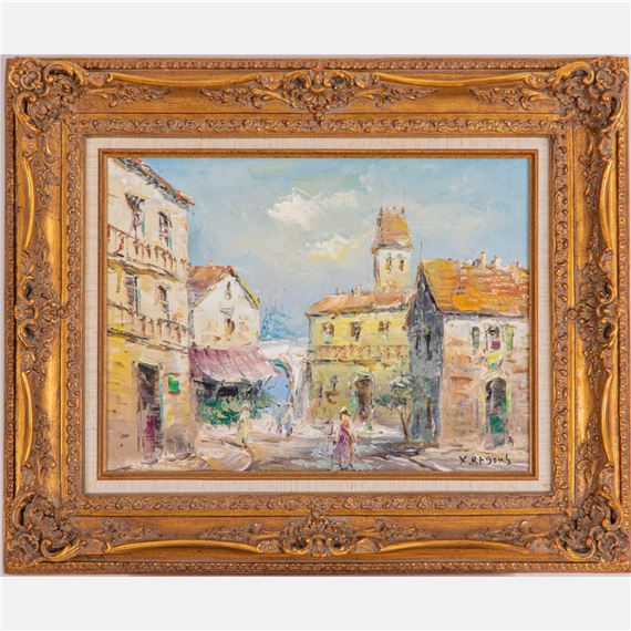 Xavier Rabous | City Scene with Figures | MutualArt