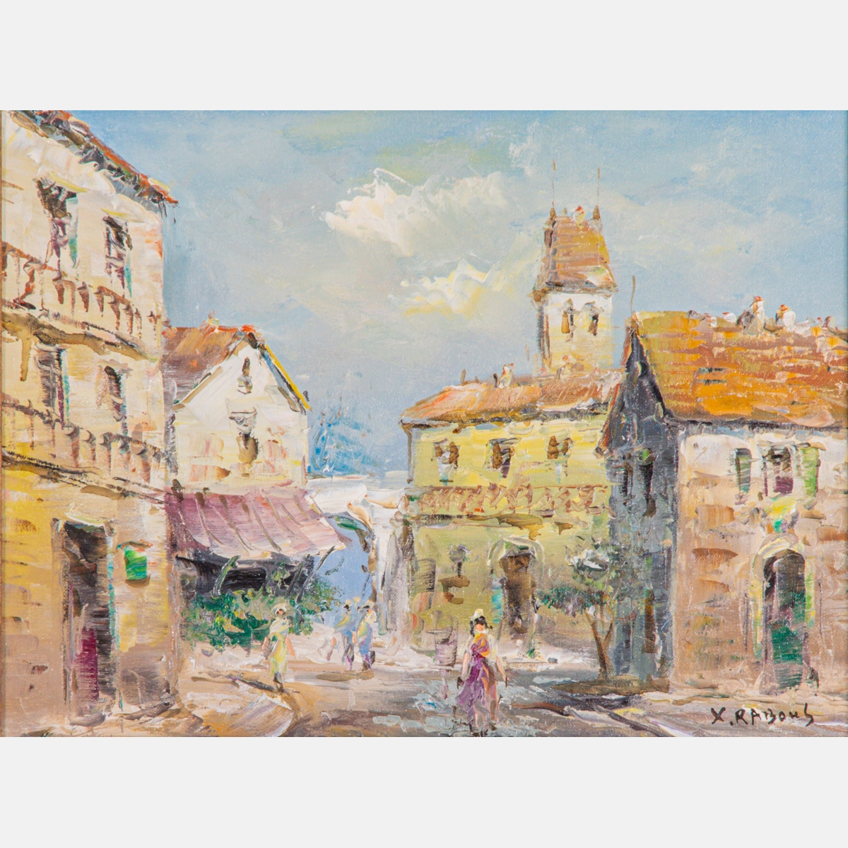 Xavier Rabous | City Scene with Figures | MutualArt