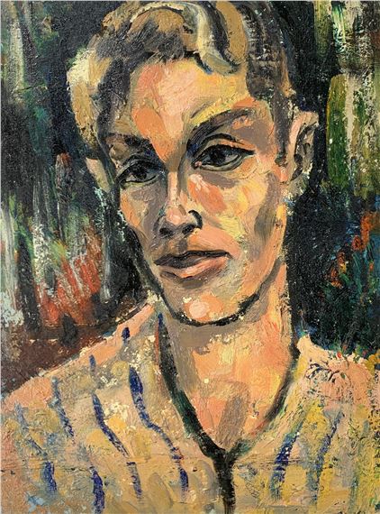 George Swanson | Self Portrait (Striped Shirt) (1940s) | MutualArt