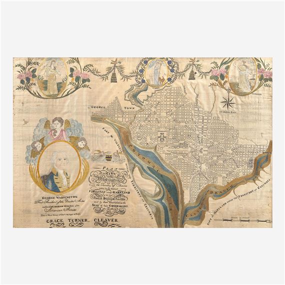 Grace Turner Cleaver | A rare embroidered and painted Plan of the City ...