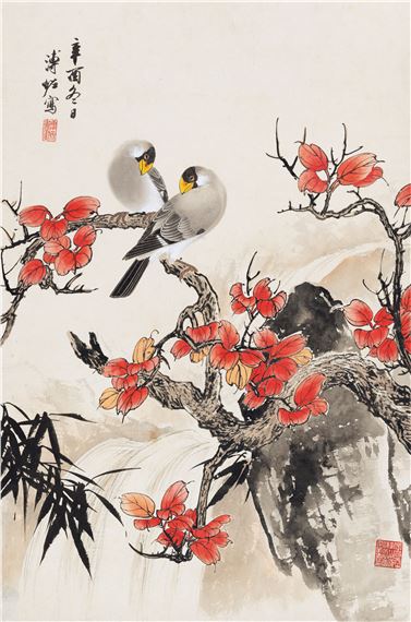 Pu Zuo | Red-leafed twin sparrows (1981) | MutualArt