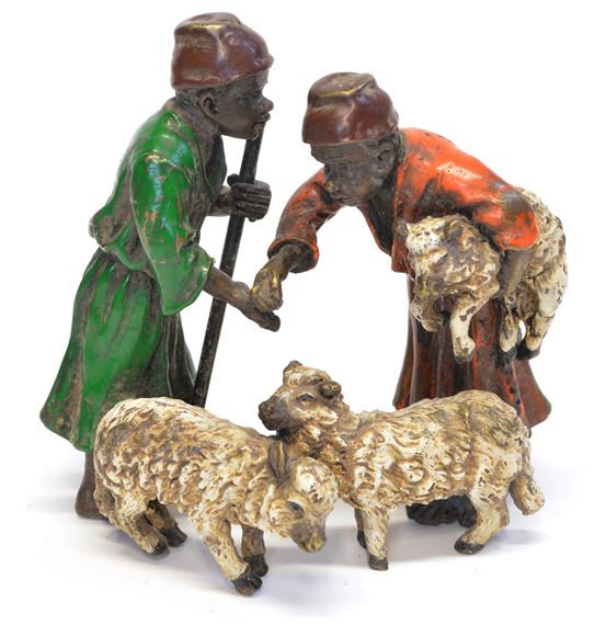 Franz Bergman‏ | TWO ARABIAN SHEPHERDS WITH SHEEP | MutualArt