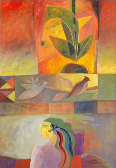 Suleiman Mansour | Beneath the Olive Tree | MutualArt